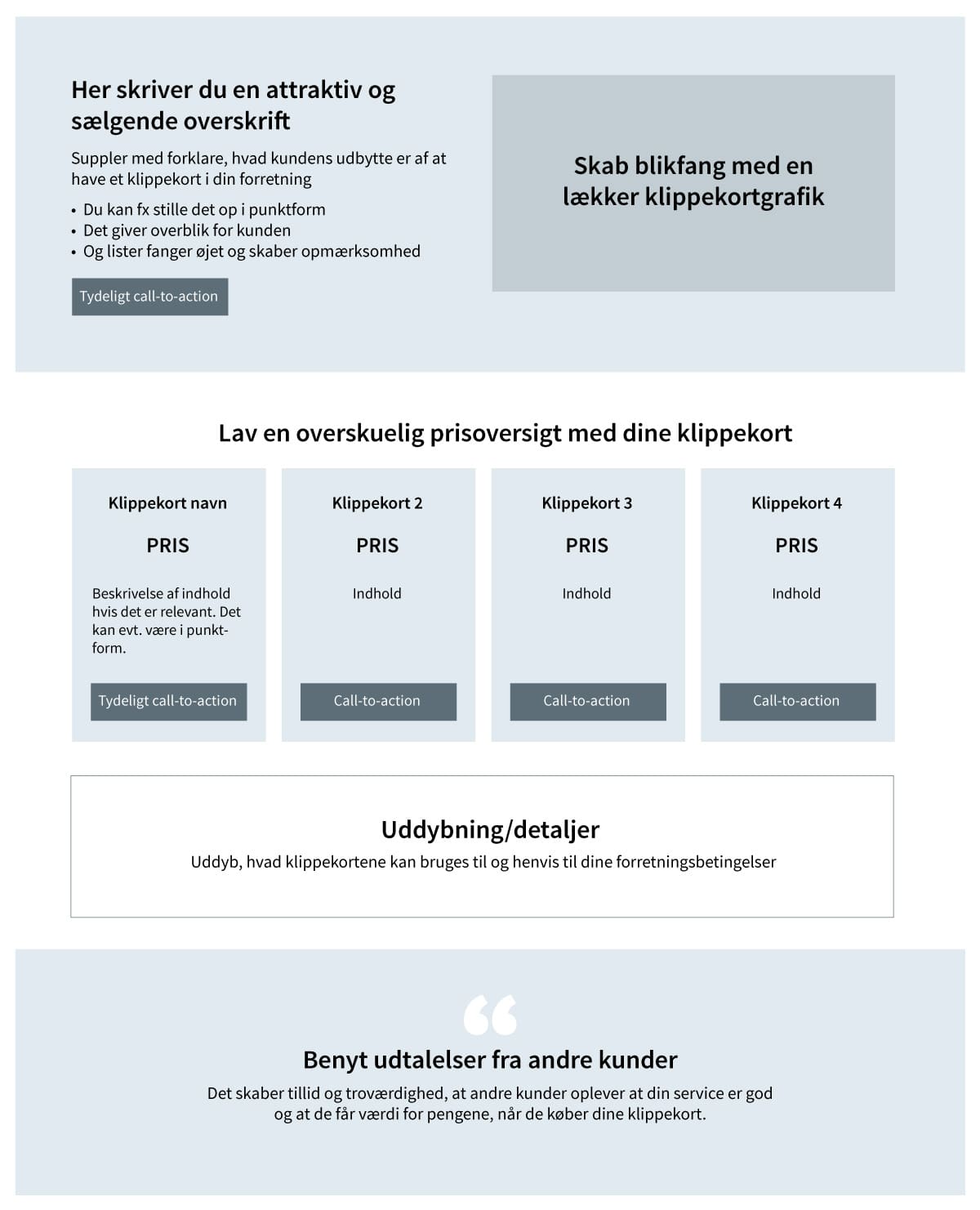 Formlen til den supersælgende landingside for klippekort